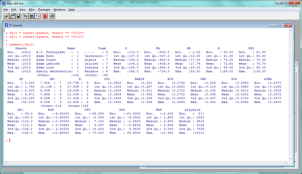 How To Use R For Sports Stats, Part 1: The Absolute Basics | TechGraphs